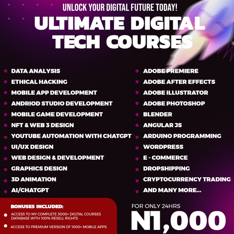 Buy ULTIMATE DIGITAL TECH COURSE by CloudTech on Selar