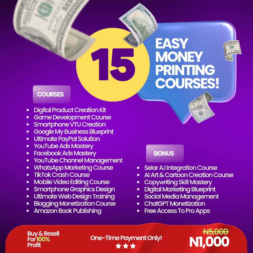 Buy 20 EASY MONEY PRINTING COURSES by Coach Danbest on Selar