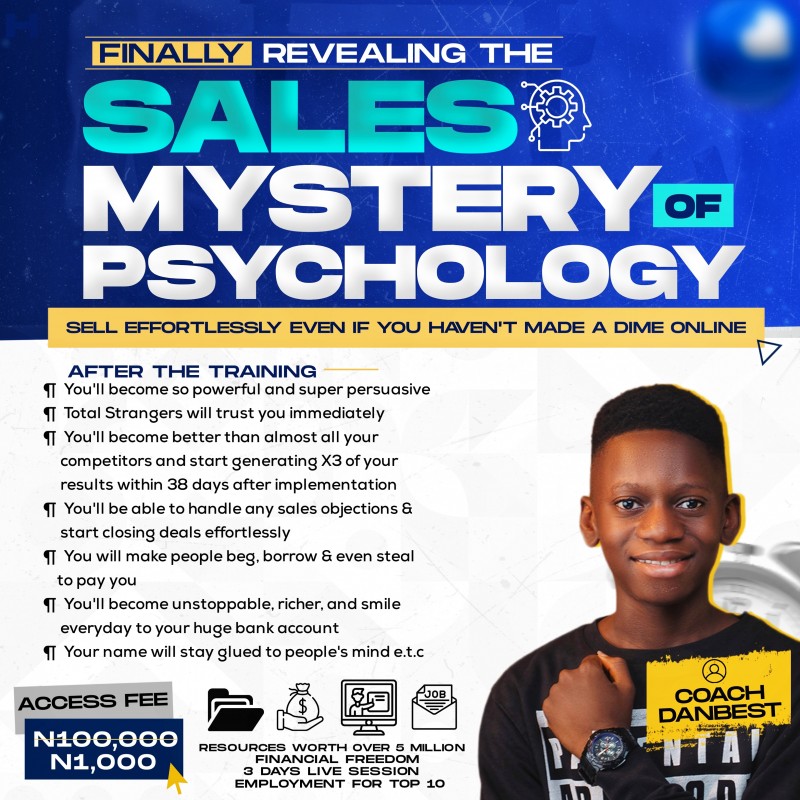 Buy SALES MYSTERY OF PSYCHOLOGY by Coach Danbest on Selar
