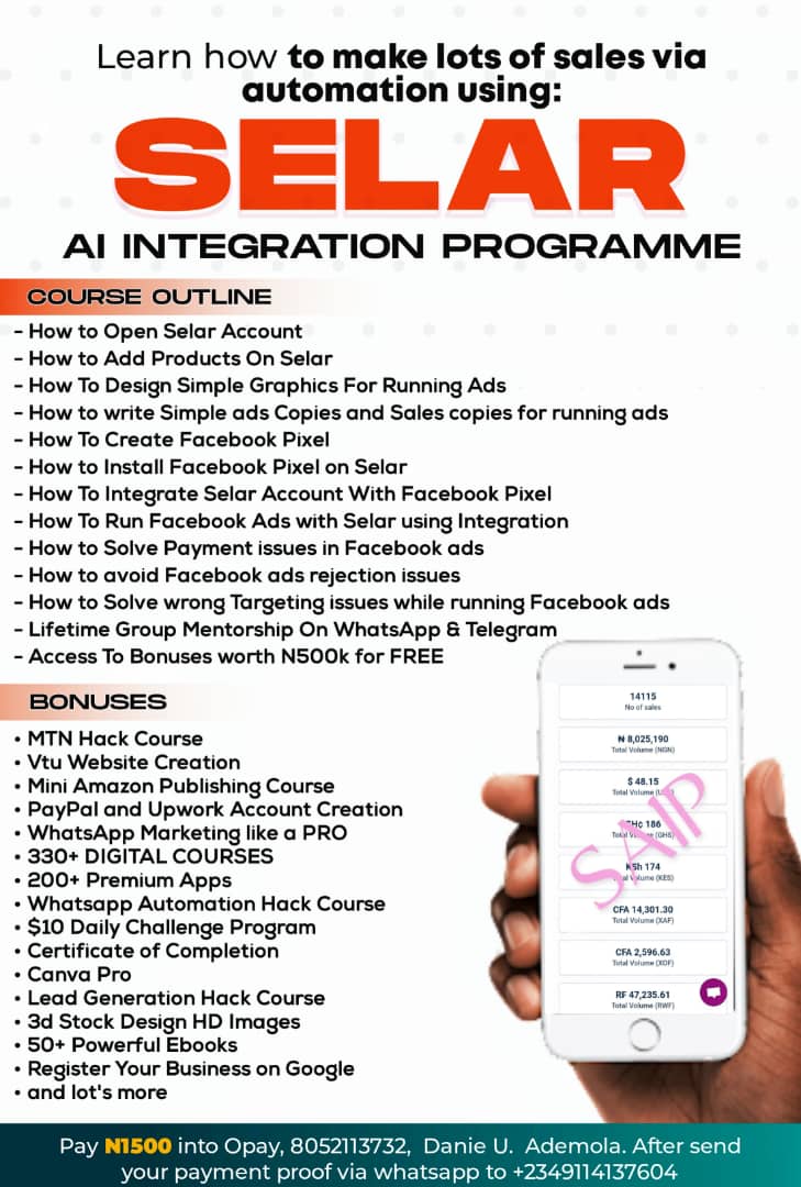 Buy Selar A I Integration Programme By Coach Danbest On Selar