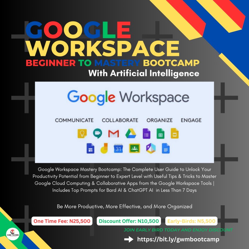 Buy Google Workspace Beginner to Mastery Bootcamp by Cube Tech Consults on Selar