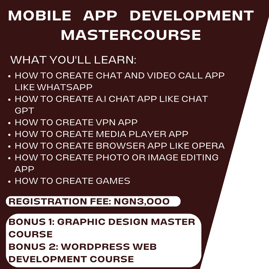 Buy Complete Mobile App Development Course by LEARN DIGITAL SKILLS on Selar