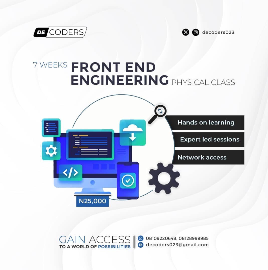 Buy 7 WEEKS PHYSICAL FRONT-END DEVELOPMENT CLASS (KWASU EDITION) by DE ...