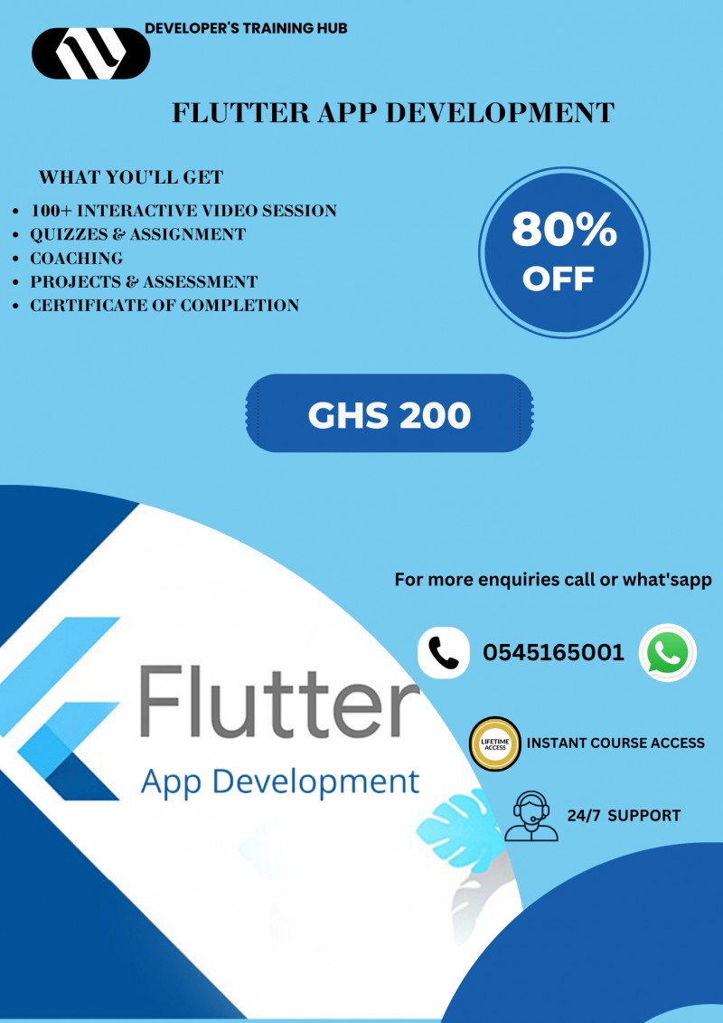 Buy Flutter & Dart App Development by Developer's Training Hub on Selar