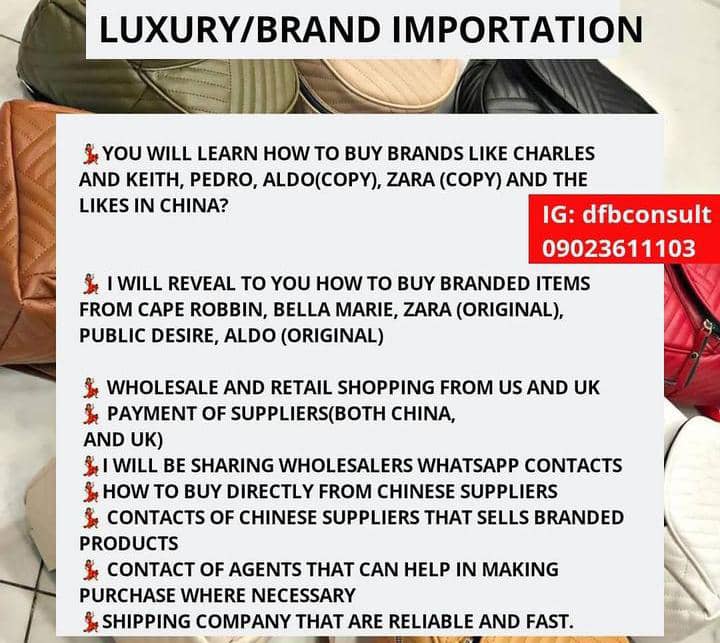 Buy Luxury/Brand Importation by DFBCONSULT on Selar