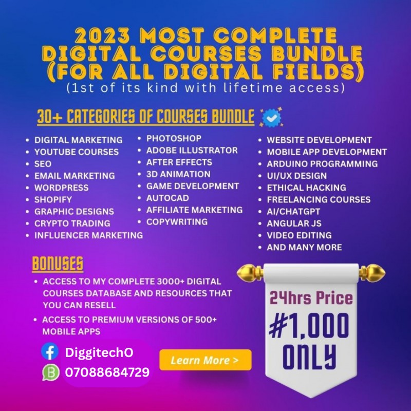 Buy 2023 Most Complete Digital Courses Bundle (For all Digital Fields ...