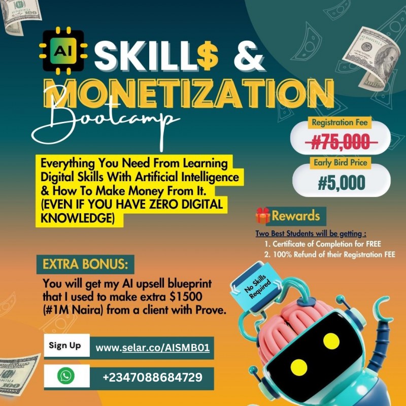 Buy AI SKILLS & MONETIZATION BOOTCAMP (AISMB) by Diggitech OS on Selar