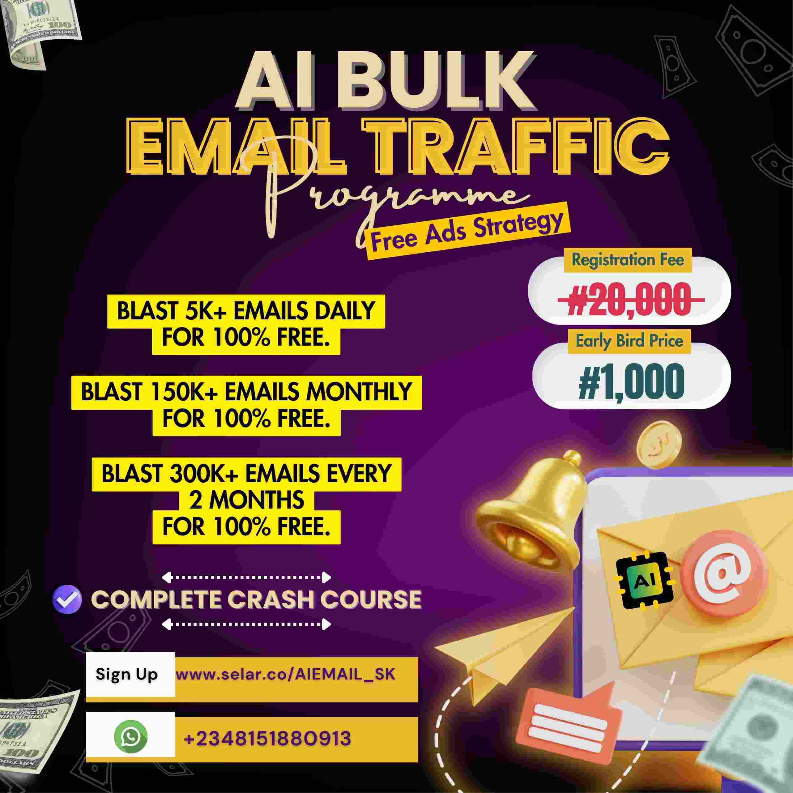 Buy AI BULK EMAIL TRAFFIC PROGRAMME (AIEMAIL) by Diggitech SK on Selar
