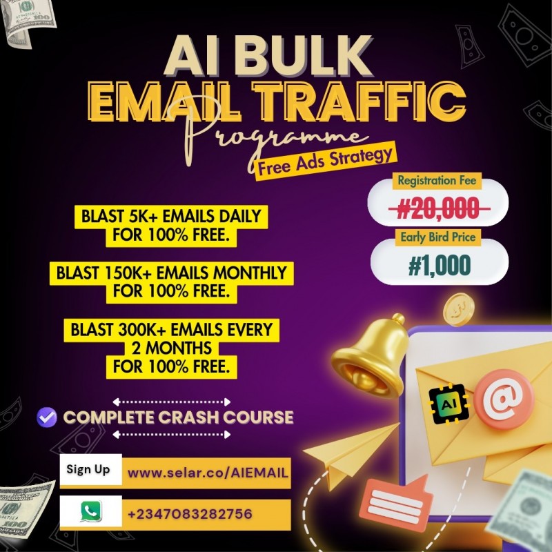 Buy AI BULK EMAIL TRAFFIC PROGRAMME (AIEMAIL) by Diggitech Academy on Selar