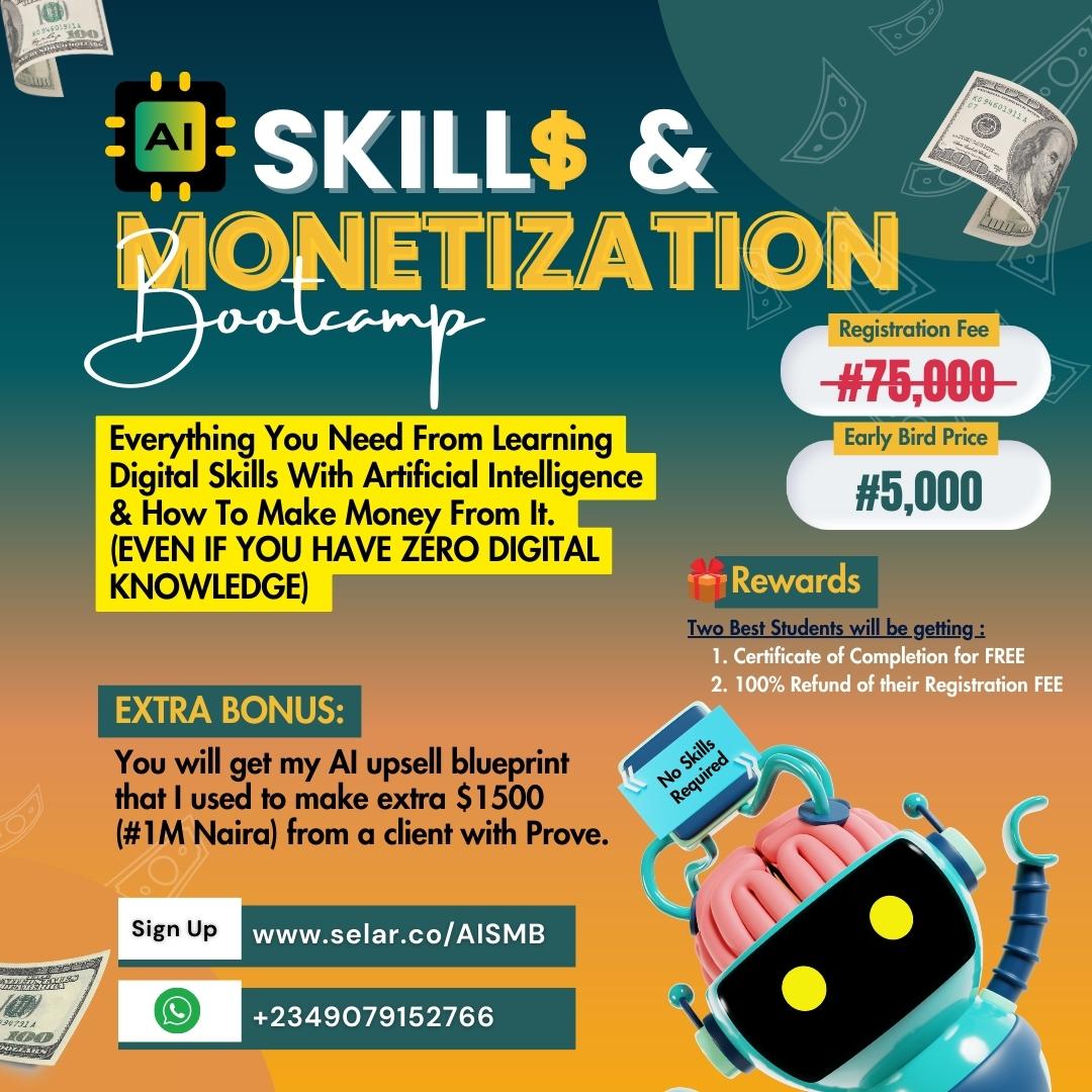 Buy AI SKILLS & MONETIZATION BOOTCAMP (AISMB) by Diggitech Academy on Selar