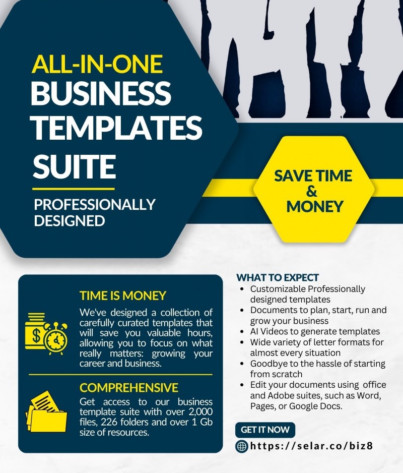 Buy ALL-IN-ONE BUSINESS TEMPLATE SUITES by Digital Mastery on Selar