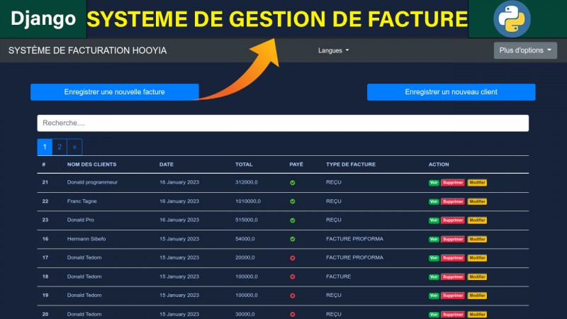 Buy Code source Django Facture by TEDOM NOUTCHOGOUIN DONALD on Selar