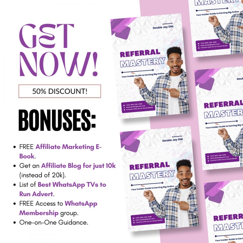 Buy Referral Mastery: Your Guide to Earning more Online v2 by Double Jay ONL on Selar