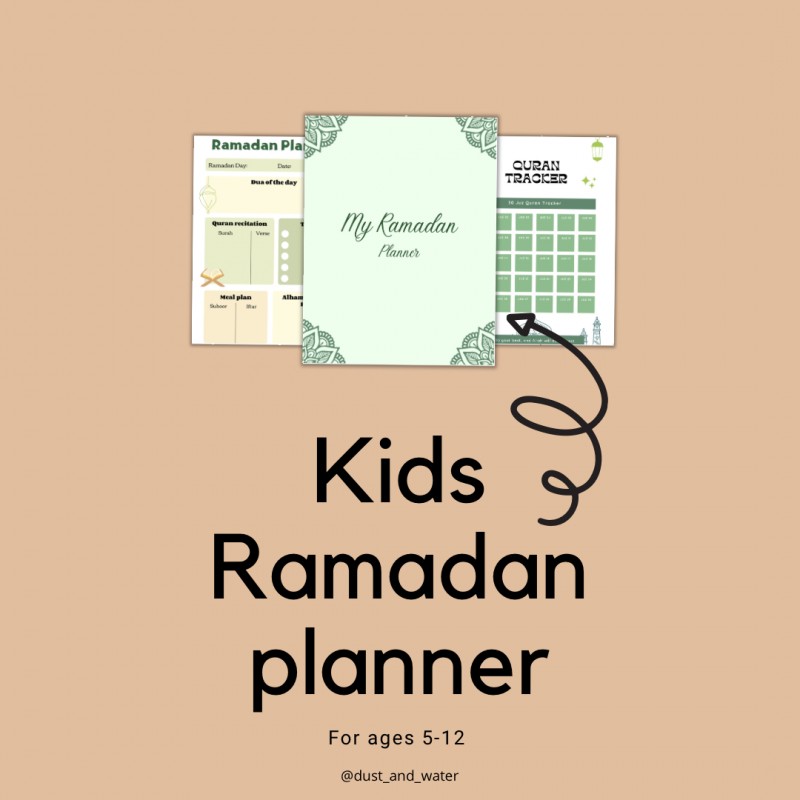 Buy Kids Ramadan Planner(Green) by Dust and Water on Selar