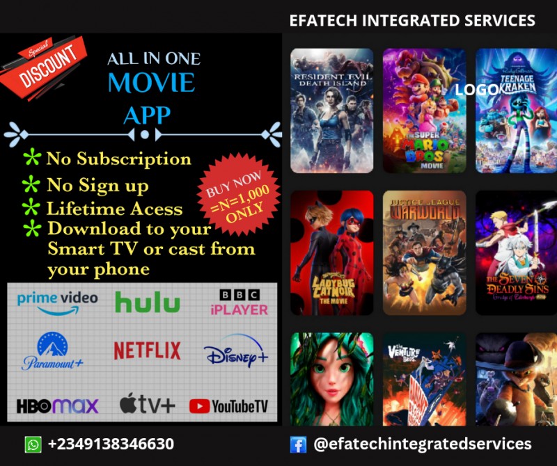 Buy All in One Movie App by Efa Ofem on Selar
