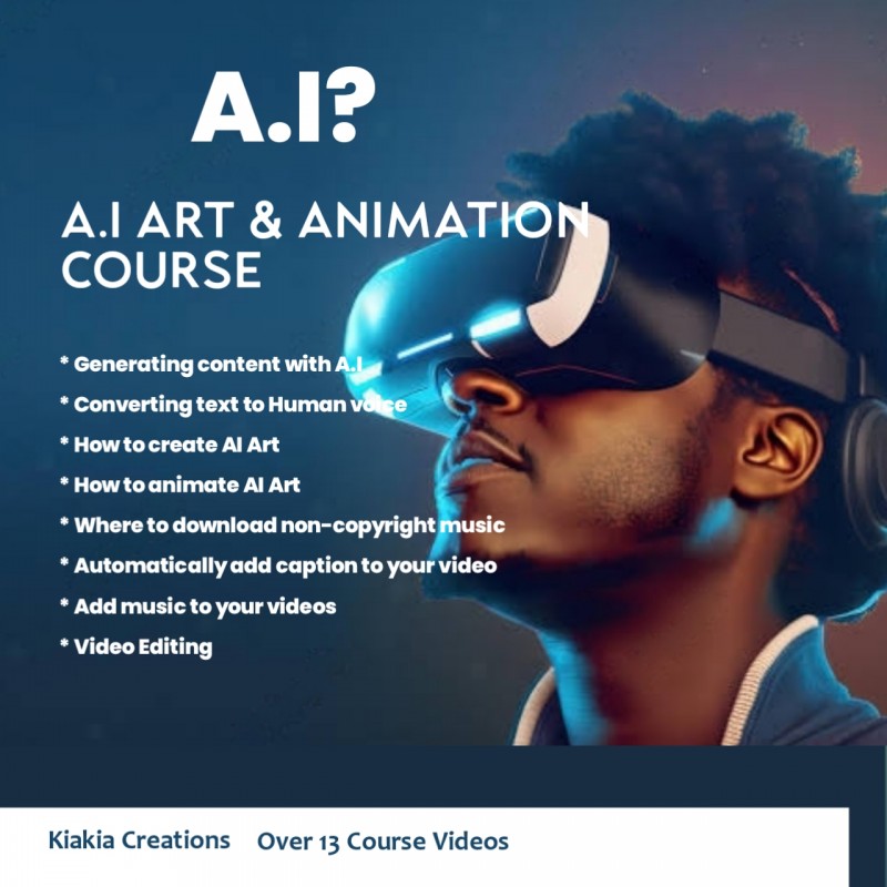 Buy AI Art & Animation Course by olalekan sunday oluyemi on Selar