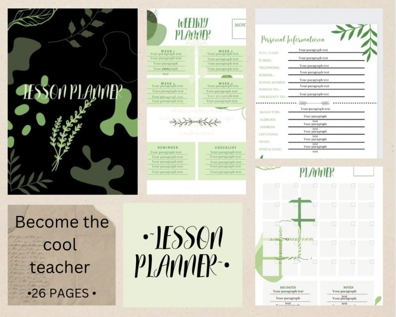 Buy Digital Lesson Planner | Teacher Planner Printable | School Planner ...