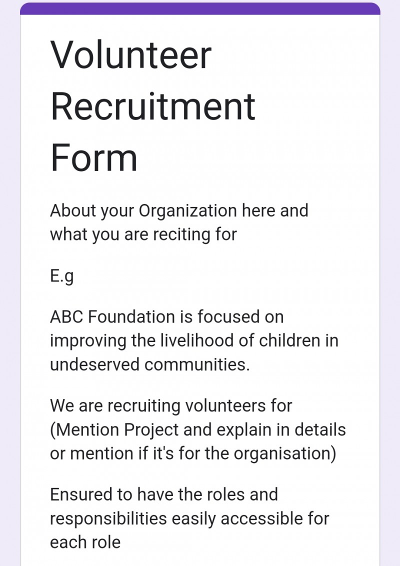 Buy Volunteer Recruitment Template by Eminent Services Consults on Selar