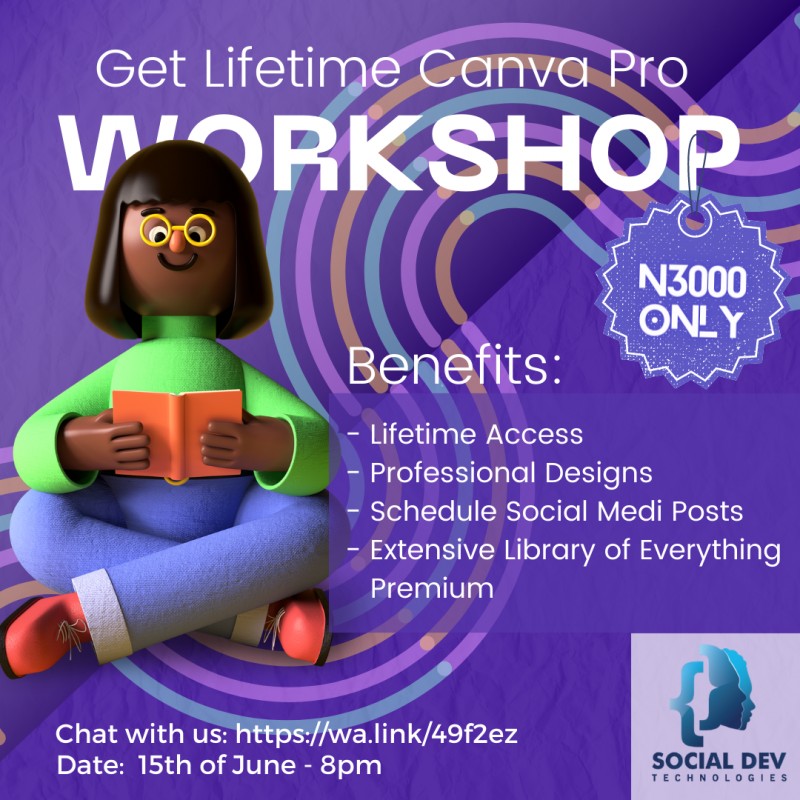 Buy Lifetime Canva pro workshop by Social Dev Technologies - Emmanuel on Selar