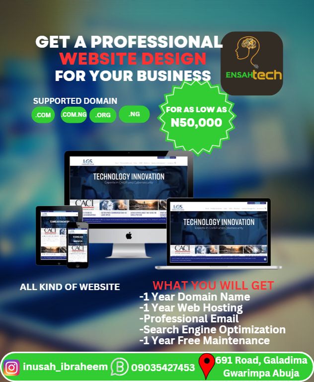Buy Get A Professional Website Design For Your Business by Inusa Ibrahim Abdullahi (Ensah ...
