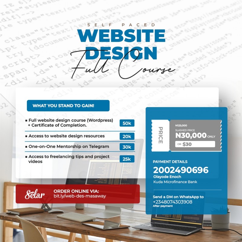Buy Website Design Full Course by Enoch Olayode on Selar
