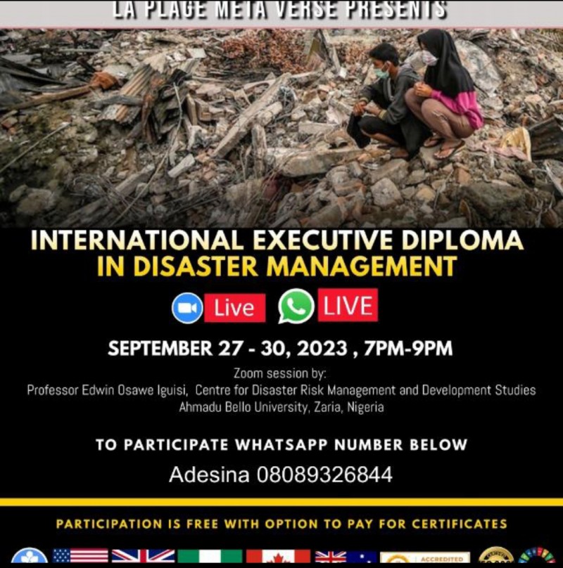 Buy DISASTER MANAGEMENT CERTIFICATE by EXTRAGRACE DIGITAL AGENCY on Selar