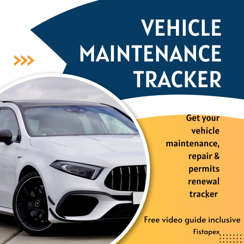 Buy Vehicle Maintenance, Repair & Permits Tracker For (USD) by Fistapex ...