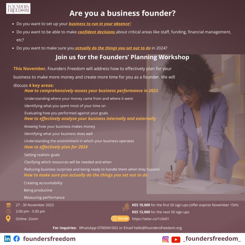 Buy Founders' Planning Workshop by Founders Freedom on Selar