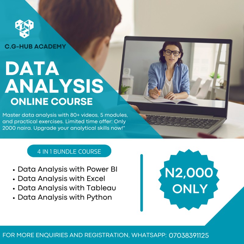 Buy Data Analysis Video Course. by CG Hub Academy on Selar