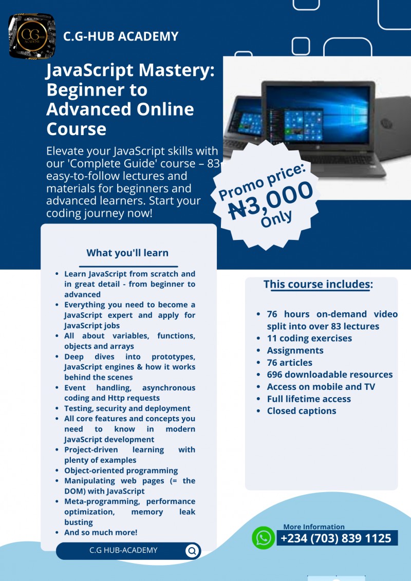 Buy Javascript Mastery by CG Hub Academy on Selar