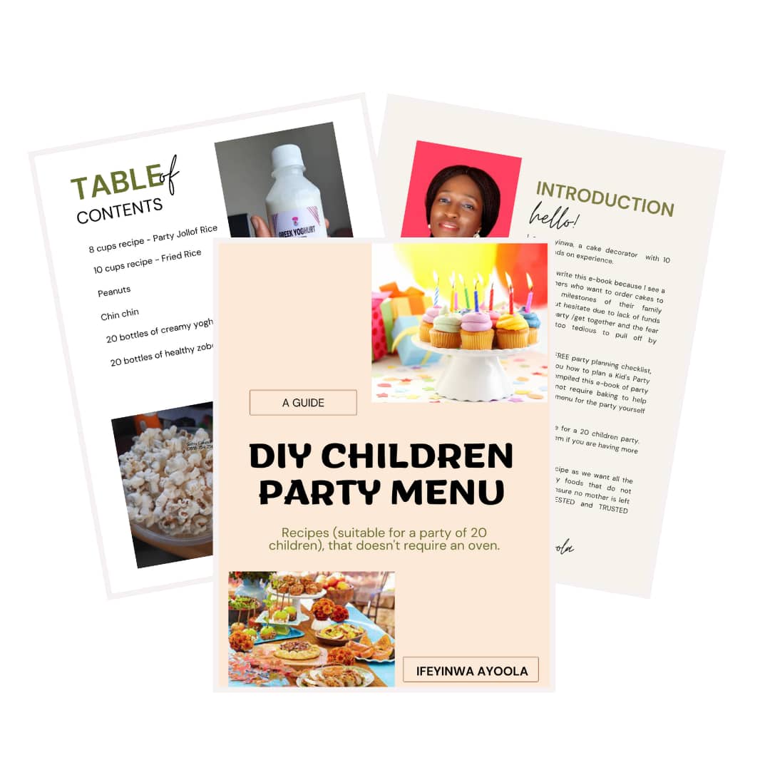 Buy Do-It-Yourself Children Party Menu by Gatsy Cakes on Selar