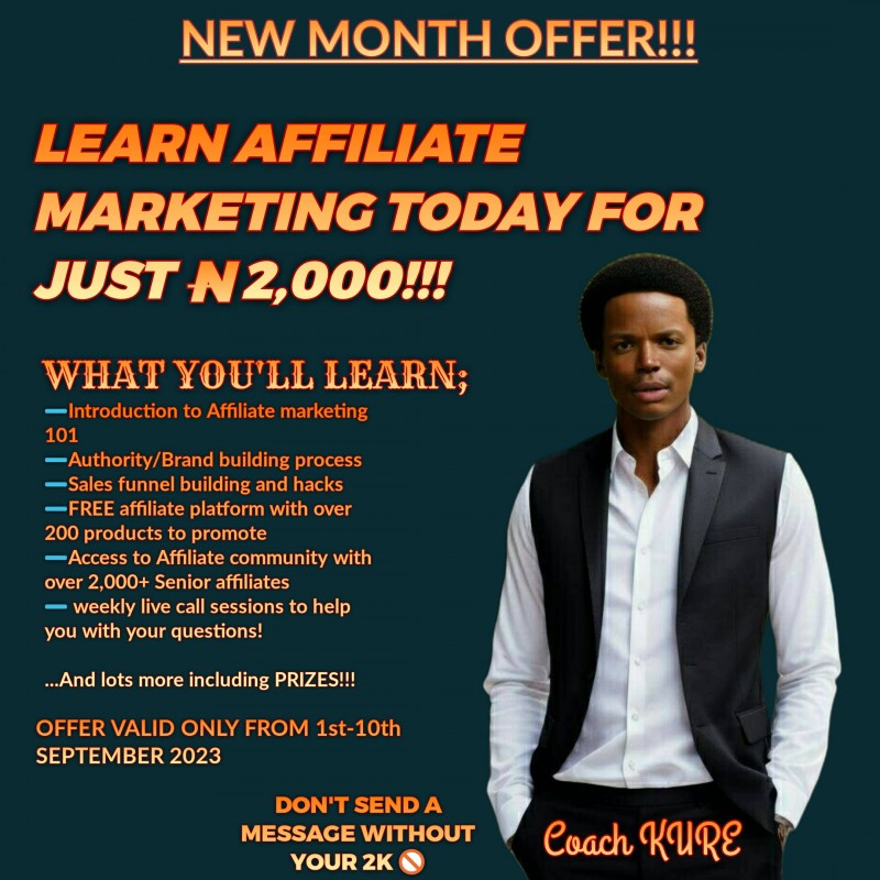 Buy BECOME A PRO AFFILIATE MARKETER by Kure Godwin Bako on Selar