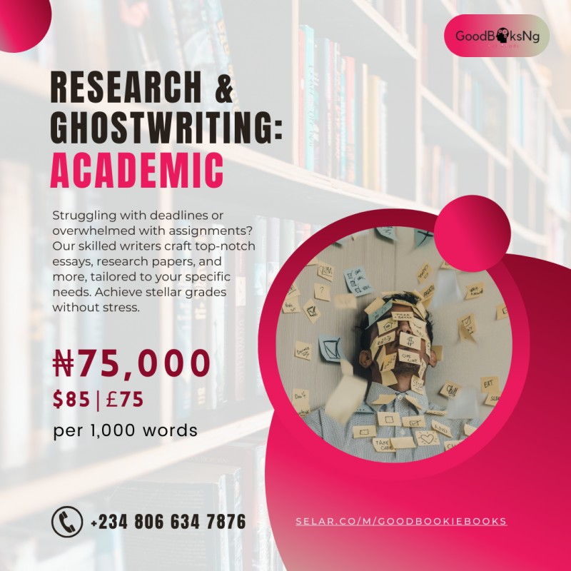 Buy Academic Research & Ghostwriting by GoodBooksNg on Selar