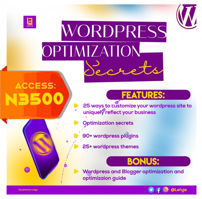 Buy WordPress Optimization secrets by Great digital minds on Selar