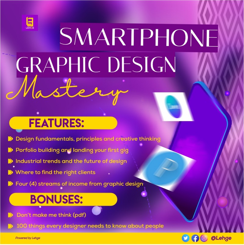 Buy Smartphone graphic design course by on Selar