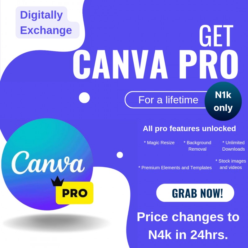 Buy Get Canva Pro Lifetime Access by Henry Ikeh on Selar