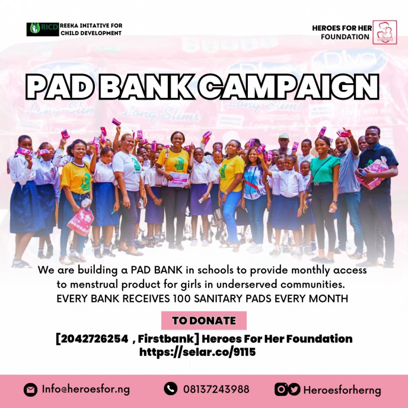 Buy Pad Banks for school girls in Nigeria by HeroesForHer Foundation on ...