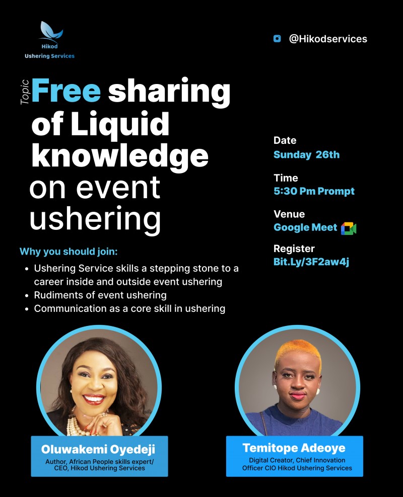Get Free sharing of liquid knowledge on event ushering by Hikod ...