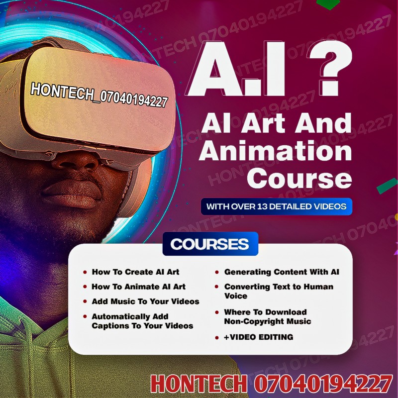 Buy AI ART AND ANIMATION COURSE by Honour Uche on Selar