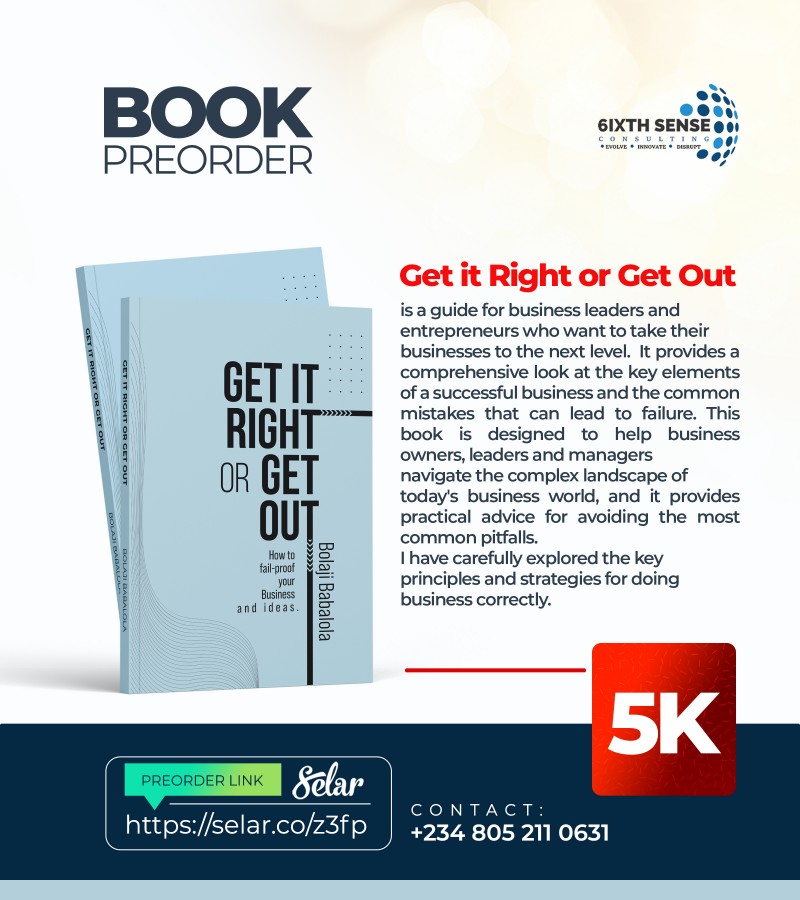 Buy Get it Right or Get Out! by Bolaji Babalola on Selar
