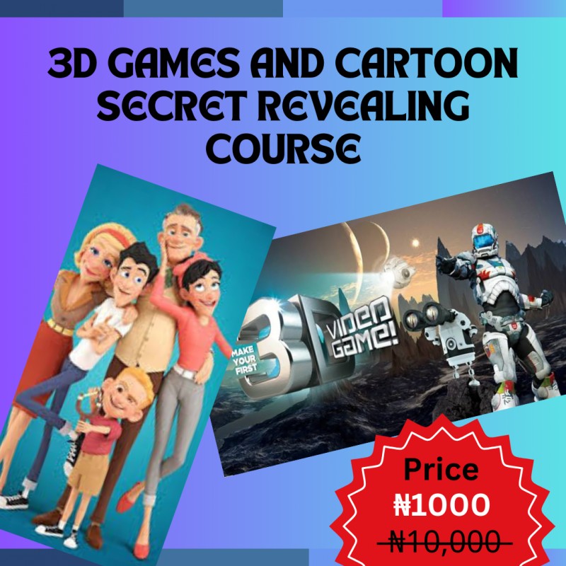 Buy 3D GAMES & CARTOON SECRET REVEALING COURSE by Isaac Oluwasina ...