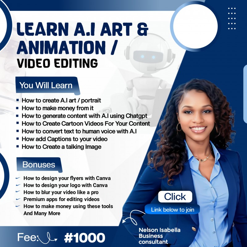 Buy A.i creation and animation/video editing by Isabella Nelson on Selar
