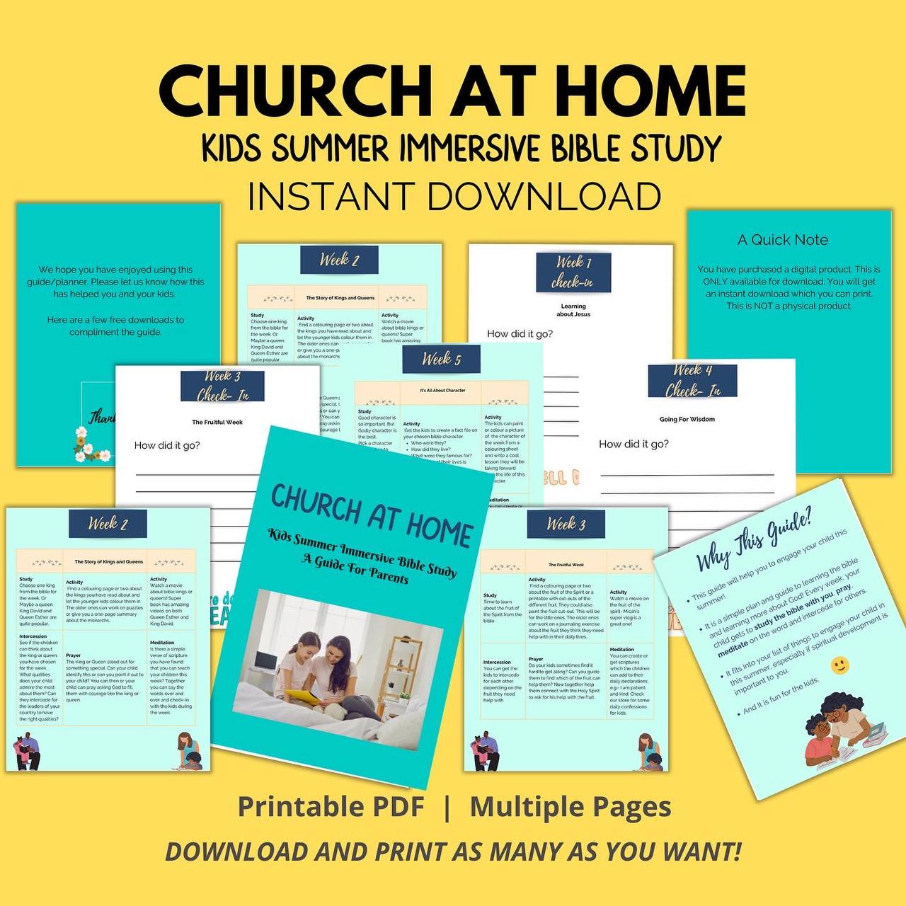 Buy Church at home |Christian parenting printable| Bible Study Planner For Parents |Bible Study ...