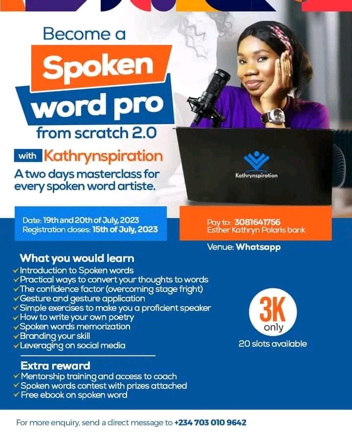 Buy BECOME A SPOKEN WORD PRO 2.0 by Kathryn Esther Clement on Selar