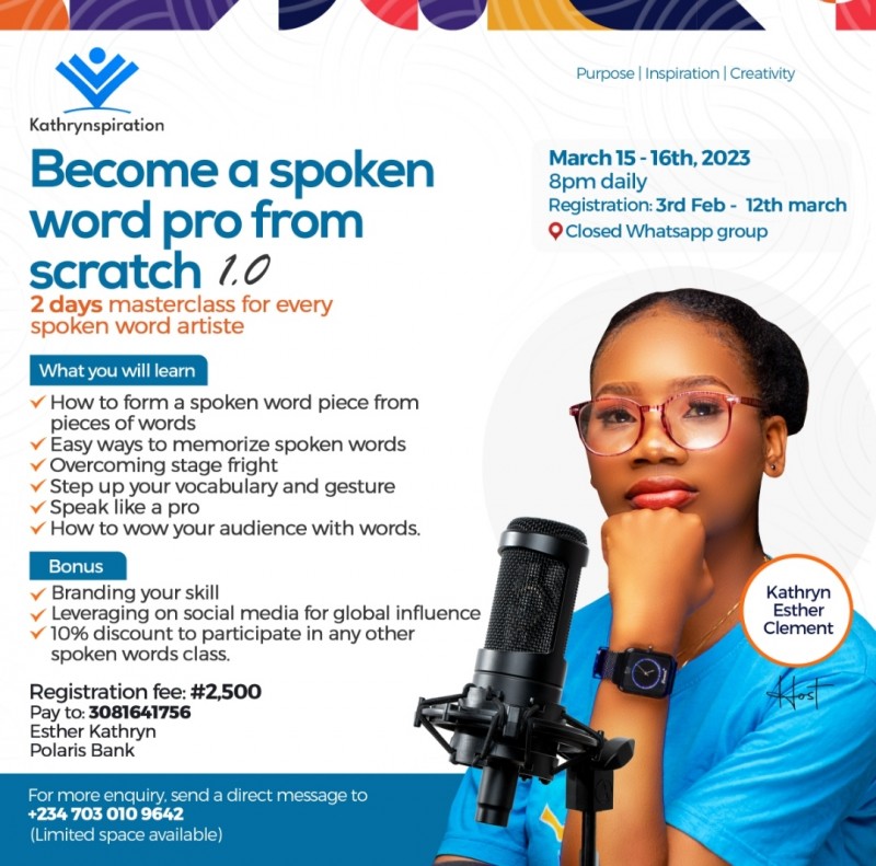 Buy Spoken Word Masterclass by Kathryn Esther Clement on Selar