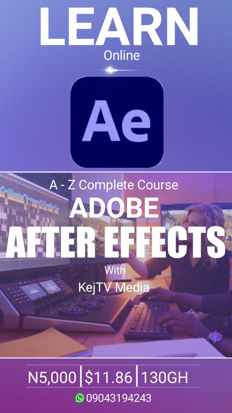 Buy ADOBE AFTER EFFECTS COURSE by KejTV MEDIA on Selar