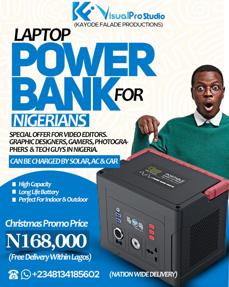 Buy POWER BANK FOR LAPTOPS by kfvisualpro studio on Selar