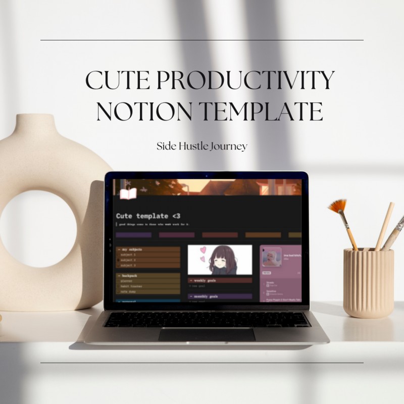Buy Cute Notion Template by Side Hustle Journey on Selar