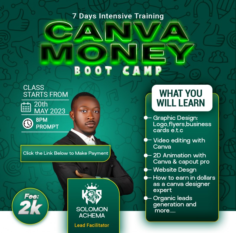 Buy Canva Money Boot Camp by Solomon Achema on Selar