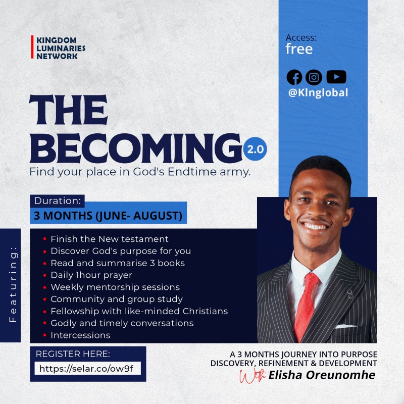 Get THE BECOMING PROGRAM 2.0 by Kingdom Luminaries Network on Selar